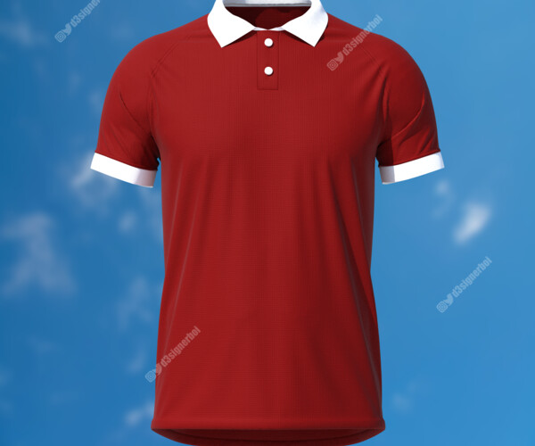 ArtStation - Polo Collar Football Shirt for CLO3D & Marvelous Designer ...