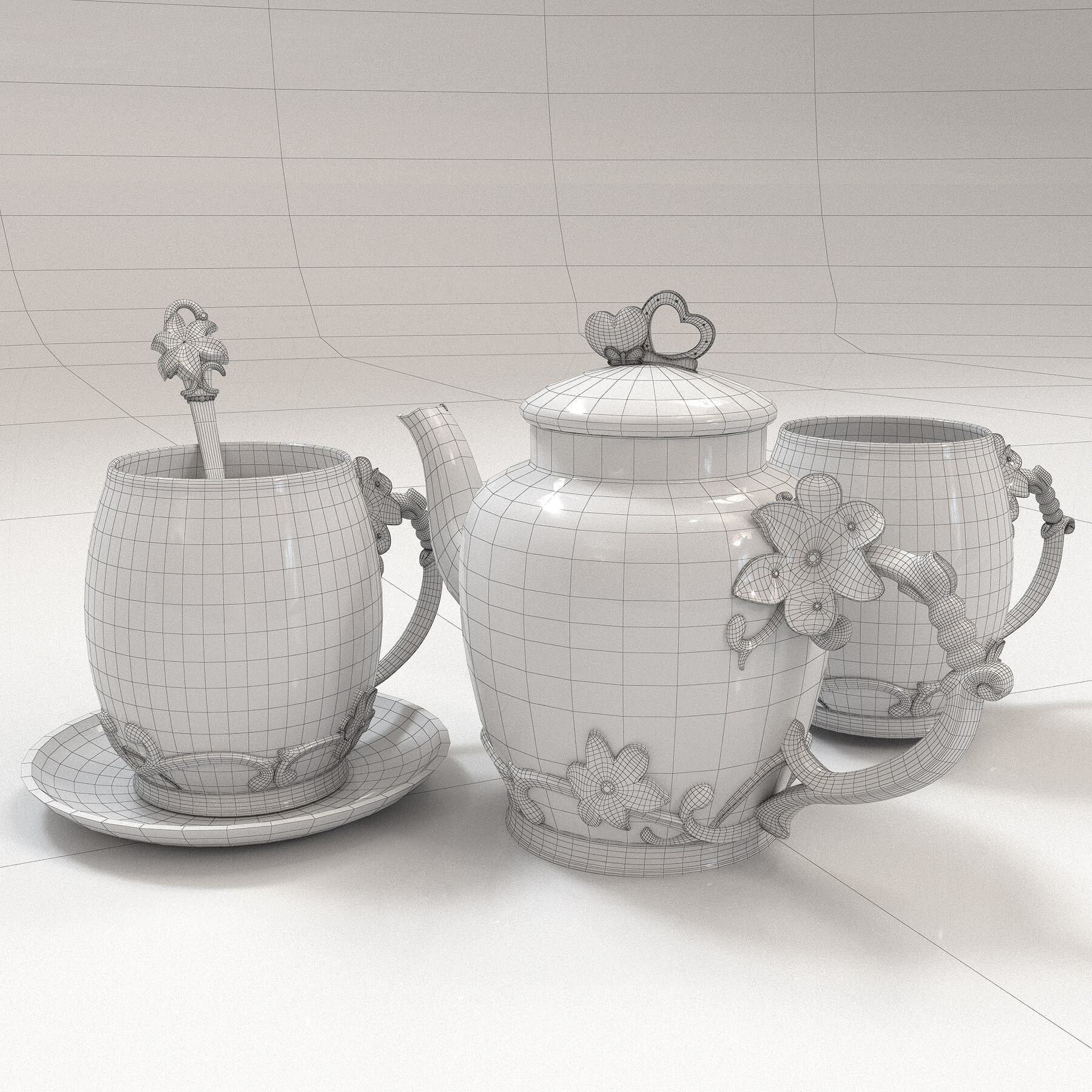 ArtStation - Handmade tea set 3D model | Resources