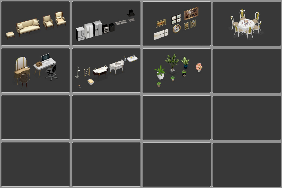 ArtStation - Lowpoly furniture objects | Game Assets