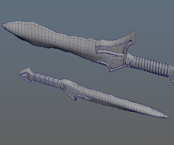 ArtStation - Stylized Fantasy Sword dagger PBR game ready Low-poly 3D ...