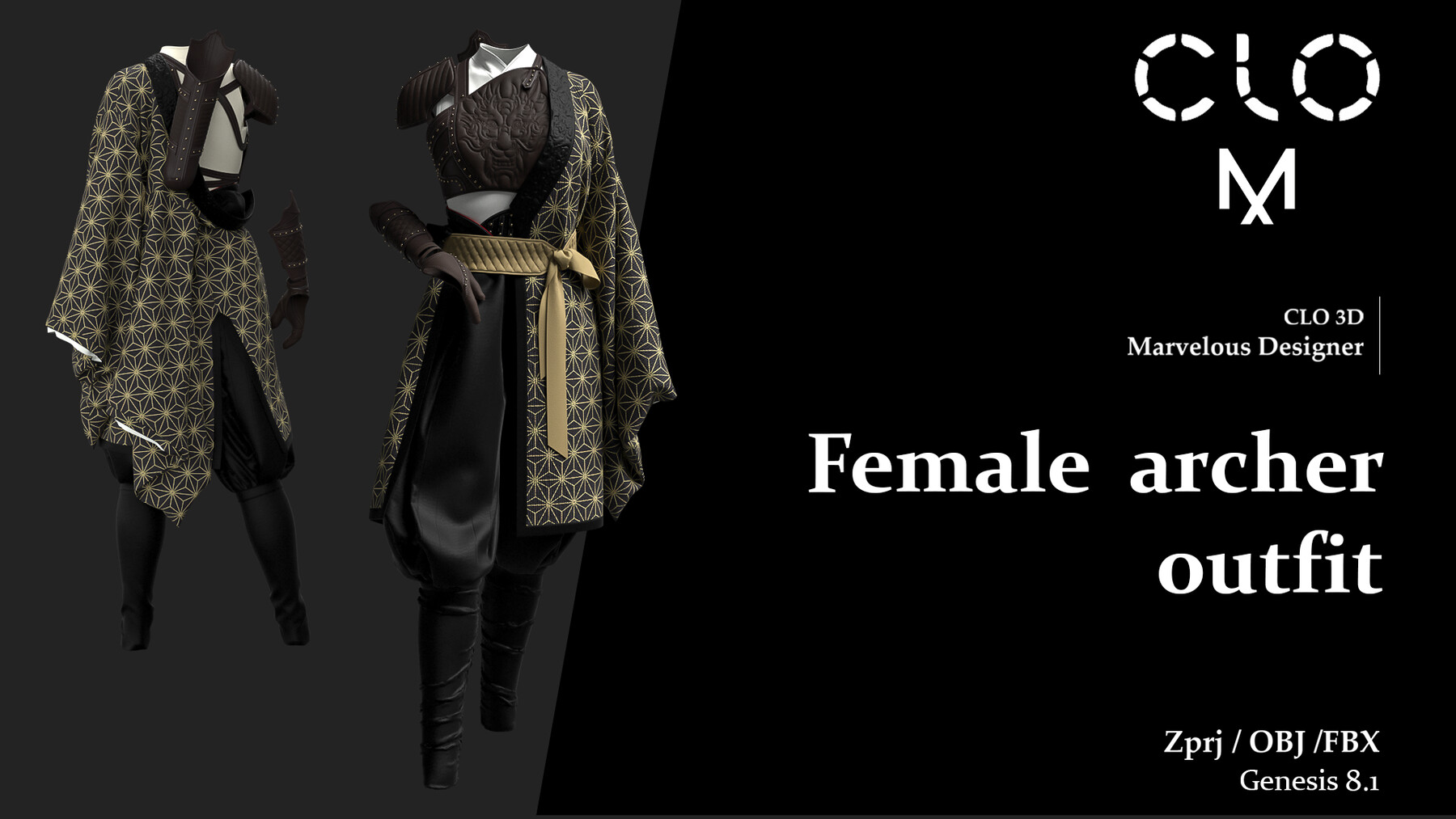 ArtStation - Female archer outfit / Marvelous Designer/Clo3D project ...