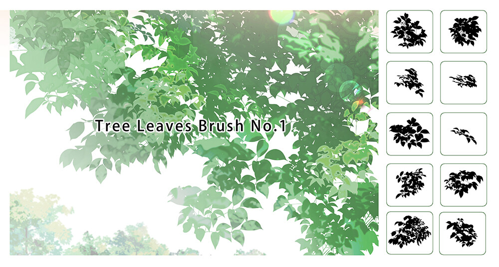 ArtStation - Plants and Trees Brush Full Set for ClipStudioPaint (27 ...