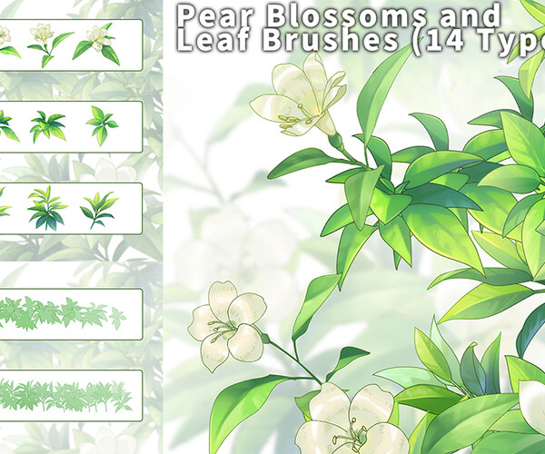 ArtStation - Plants and Trees Brush Full Set for ClipStudioPaint (27 ...