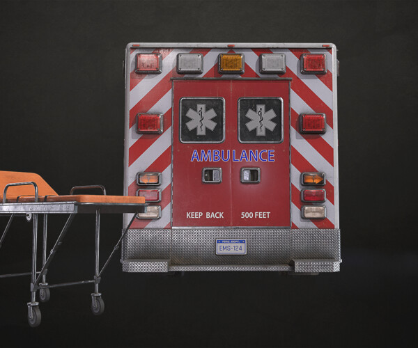 ArtStation - Ambulance Type 3 - Low Poly | Game Assets