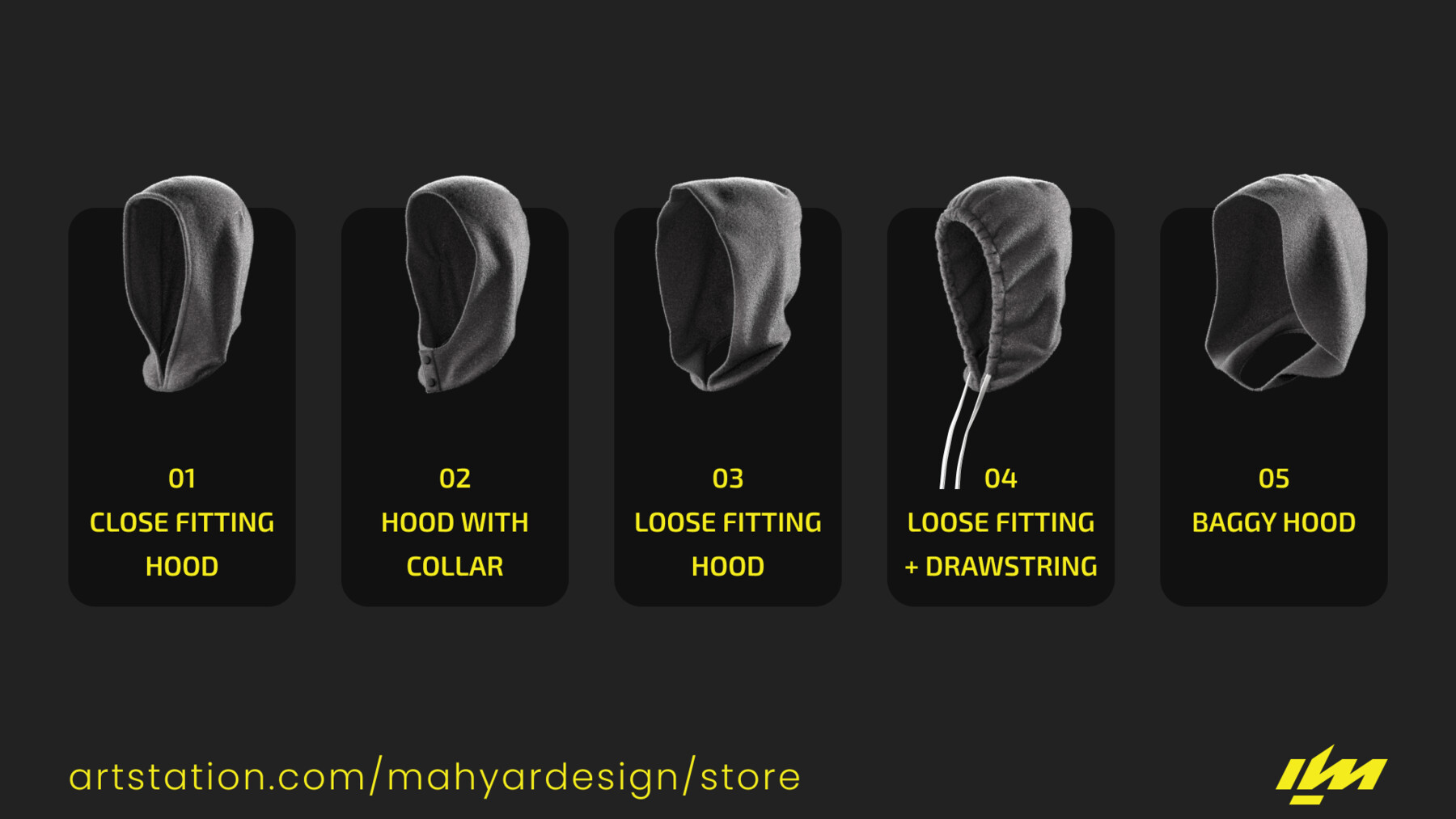 ArtStation - 10 Useful Hoods - Marvelous / Clo3D / FBX - VOL 02 | Game ...