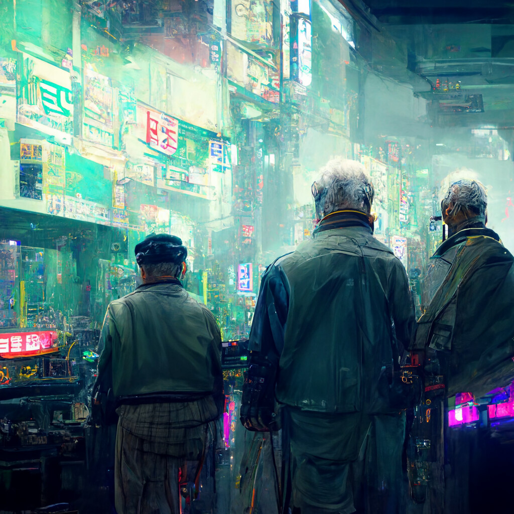 ArtStation - Cyberpunk collection, old men scene | Artworks