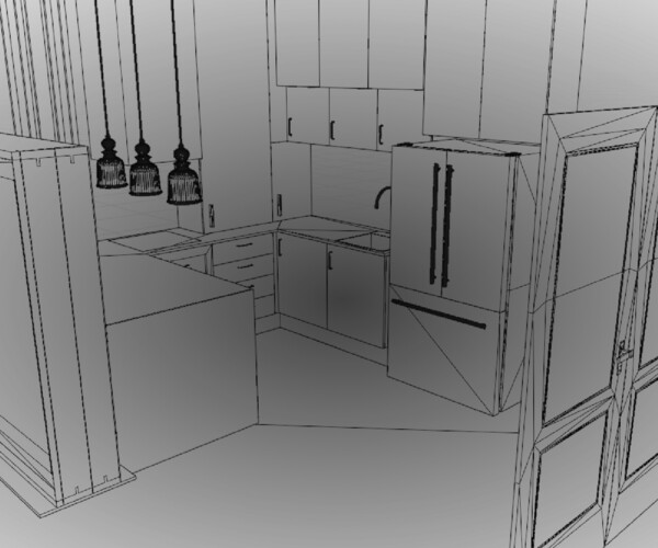 ArtStation - Small Kitchen 3D Model | Game Assets