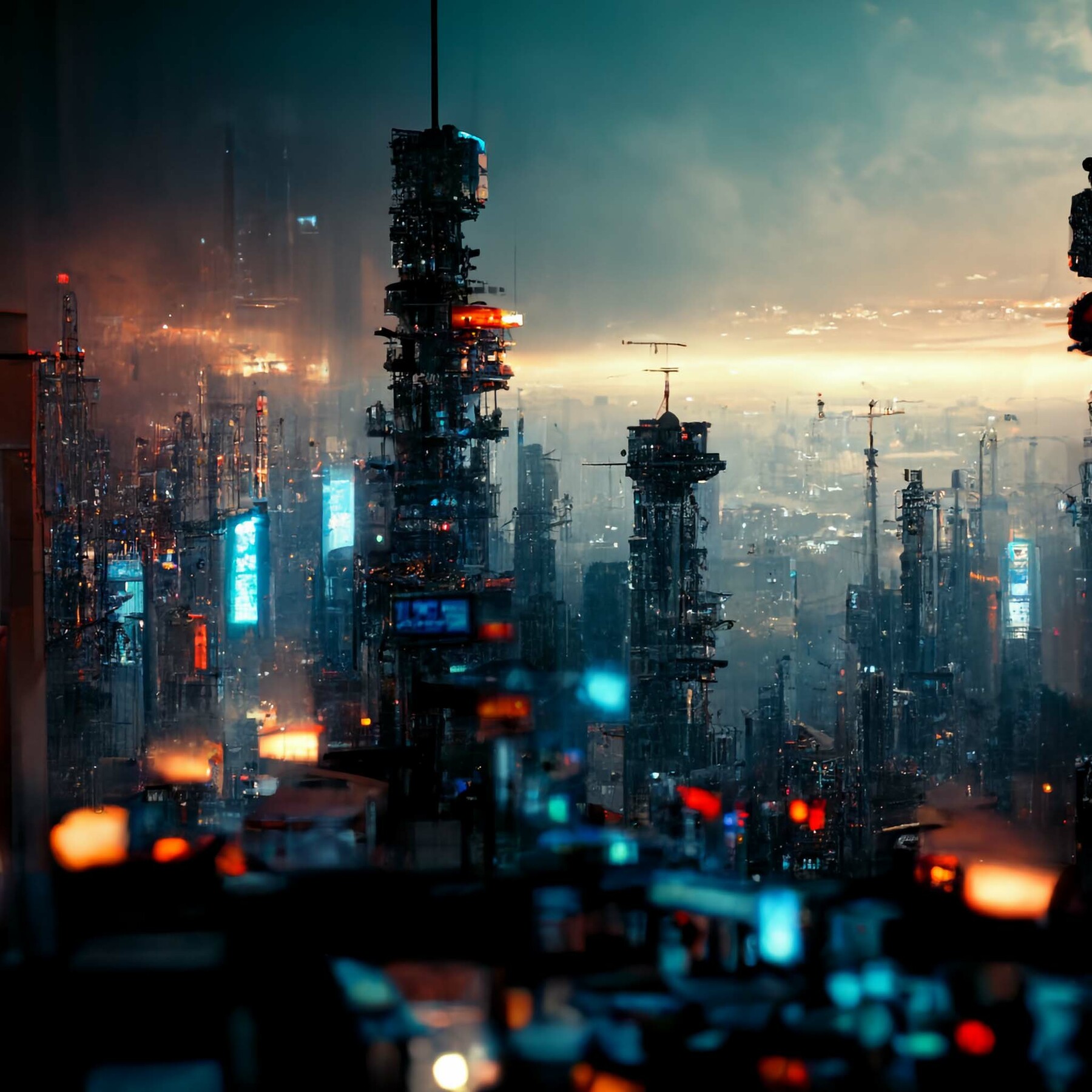 ArtStation - Futuristic Dystopian Hanging Cities | Artworks