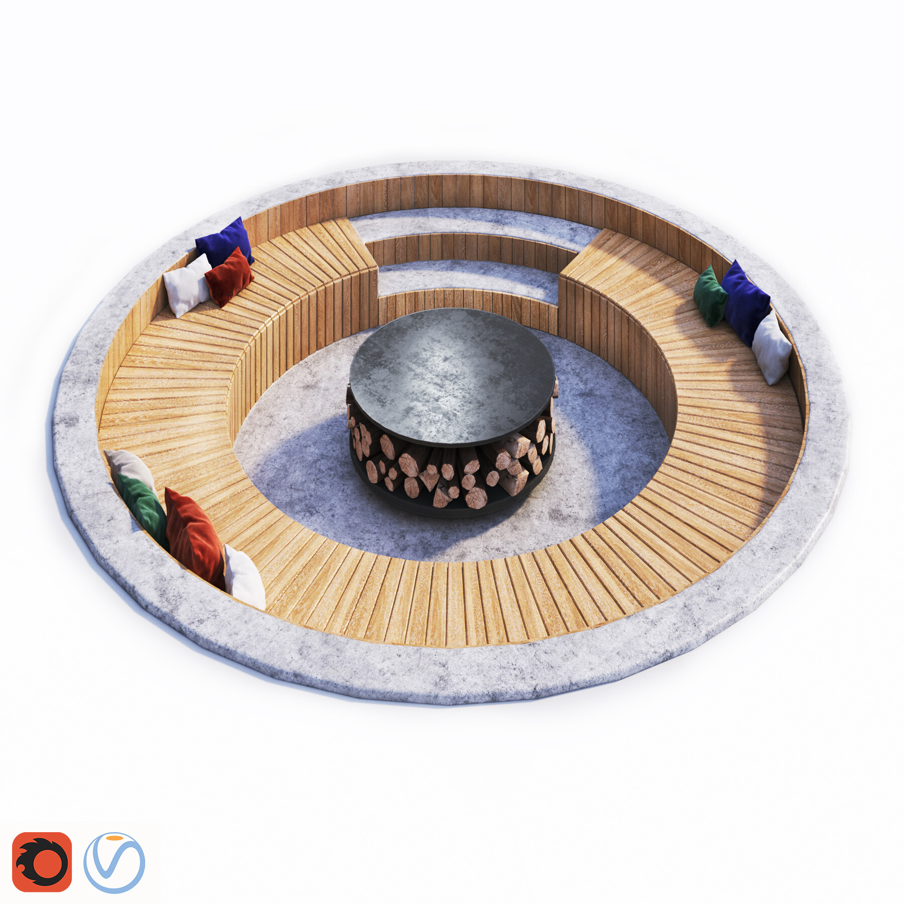ArtStation - Round Seat, seating | Resources