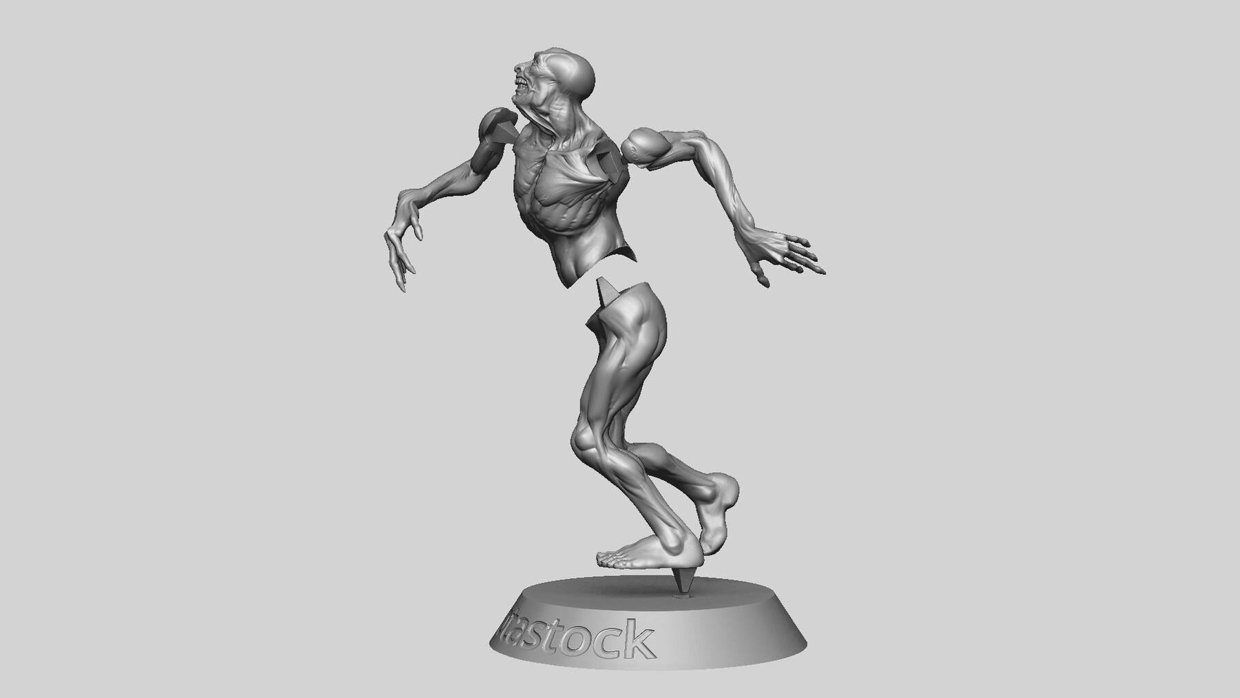 ArtStation - Zombie Undead Pose 01 3D printable model | Resources