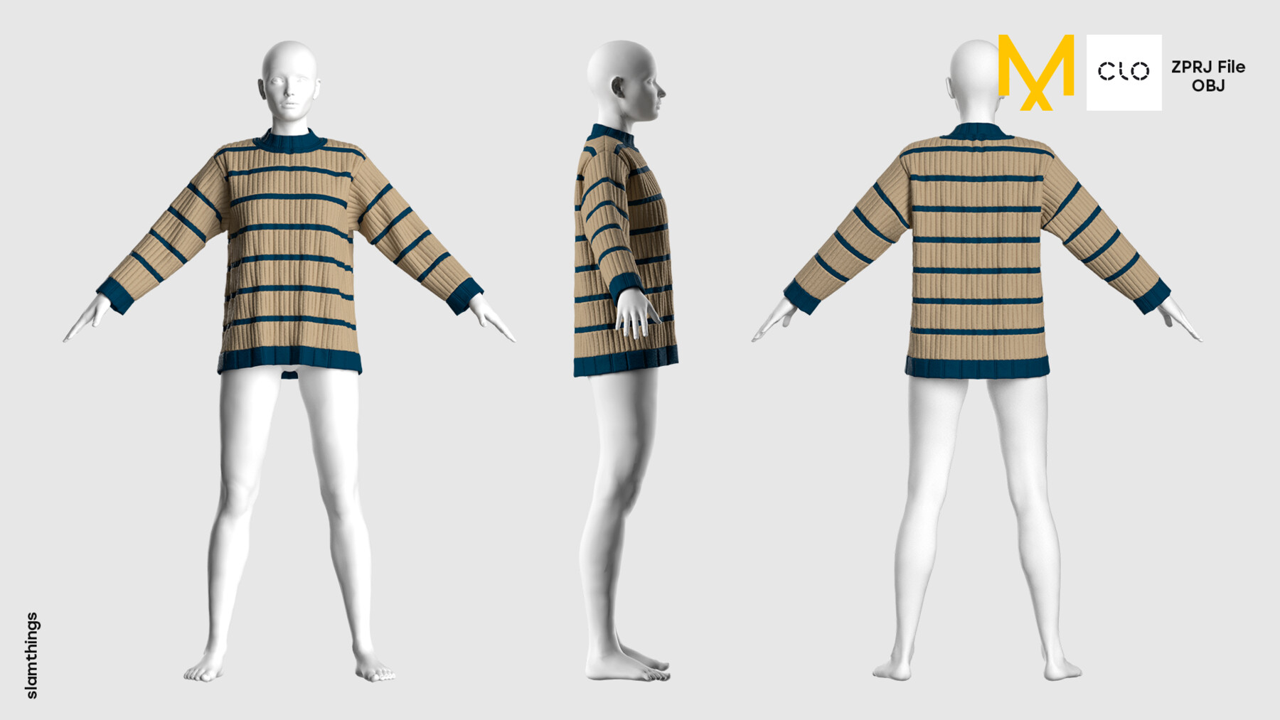 ArtStation - Streetwear Sweater #001 - Clo 3D / Marvelous Designer ...