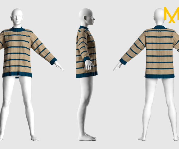 ArtStation - Streetwear Sweater #001 - Clo 3D / Marvelous Designer ...