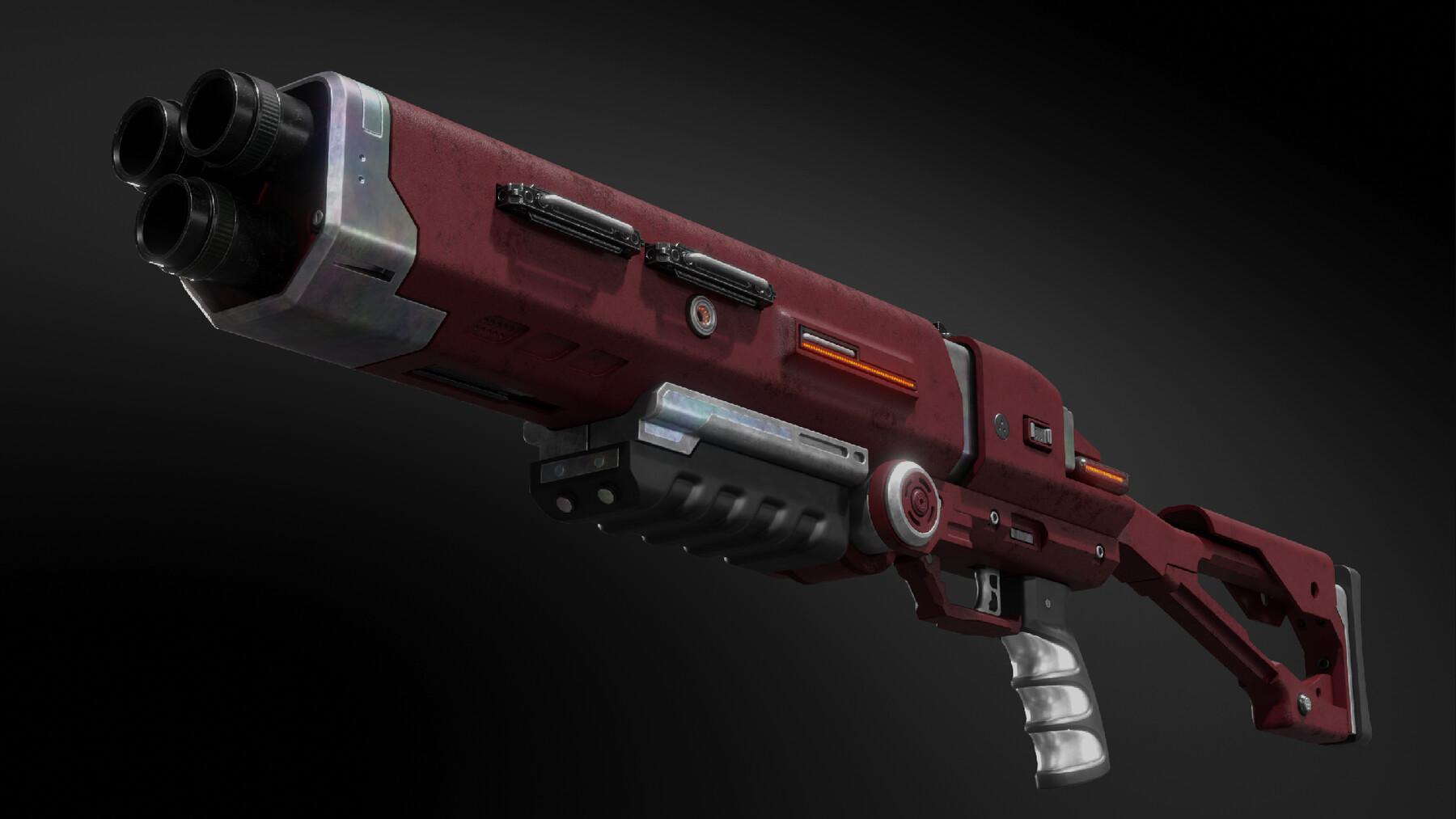 ArtStation - Sci-Fi Tripale Barrel Shotgun | Game Assets