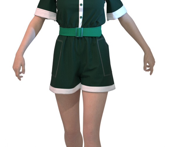 ArtStation - Green outfit (FREE) | Game Assets