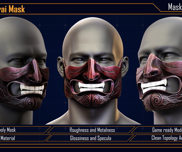 ArtStation - Samurai Mask vol 2 | Game Assets