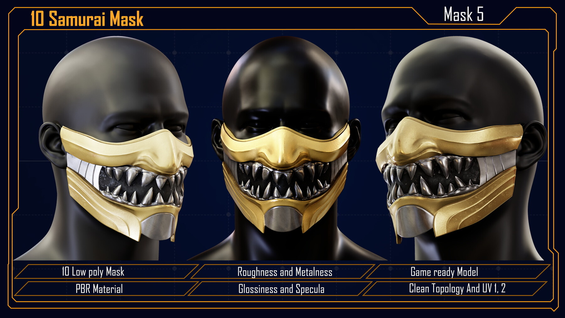 ArtStation - Samurai Mask vol 2 | Game Assets