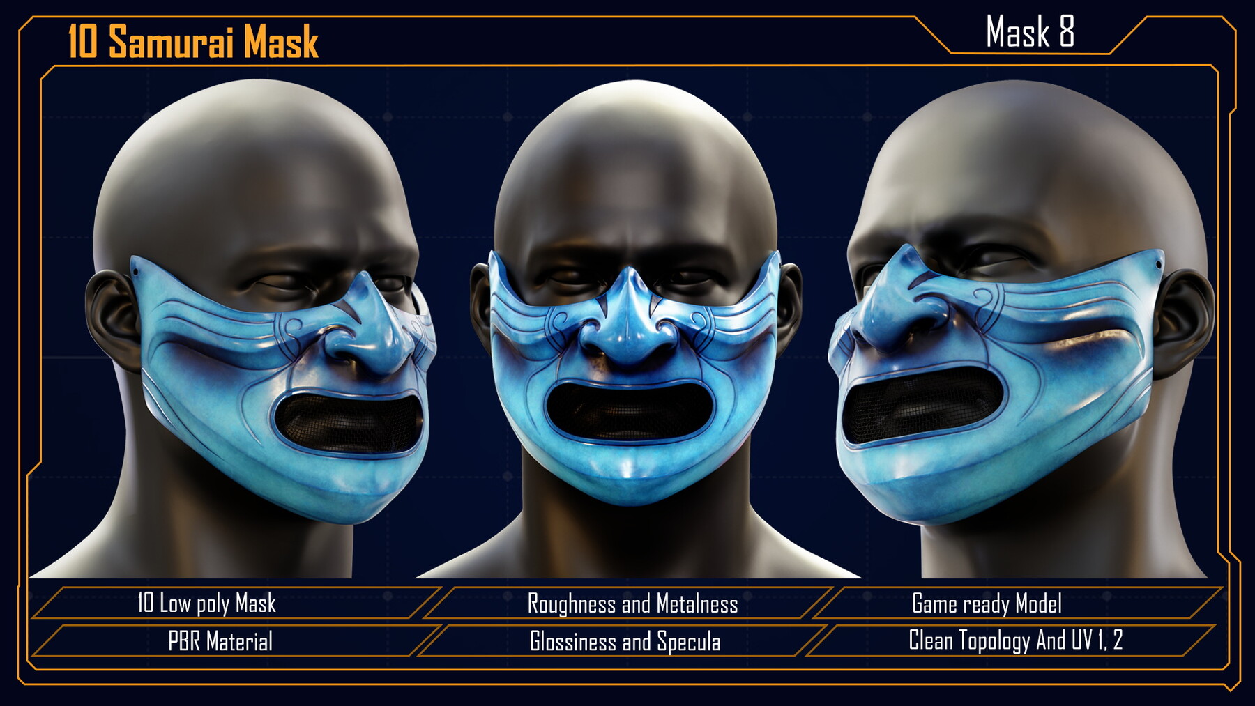 ArtStation - Samurai Mask vol 2 | Game Assets