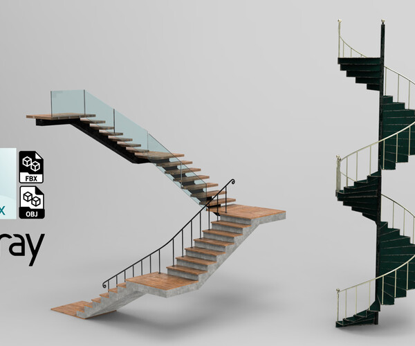 ArtStation - 3 staircase models | Game Assets