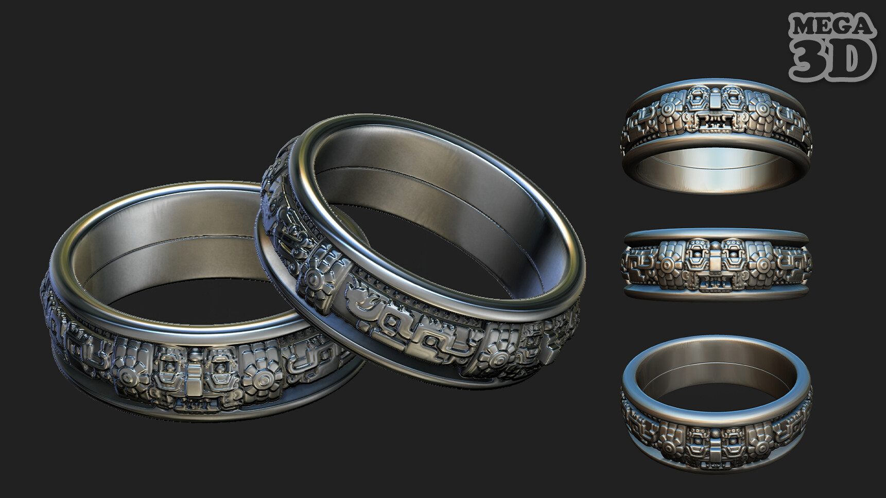 ArtStation - Mazan Inca Aztec Ring 220911 3D print model | Resources