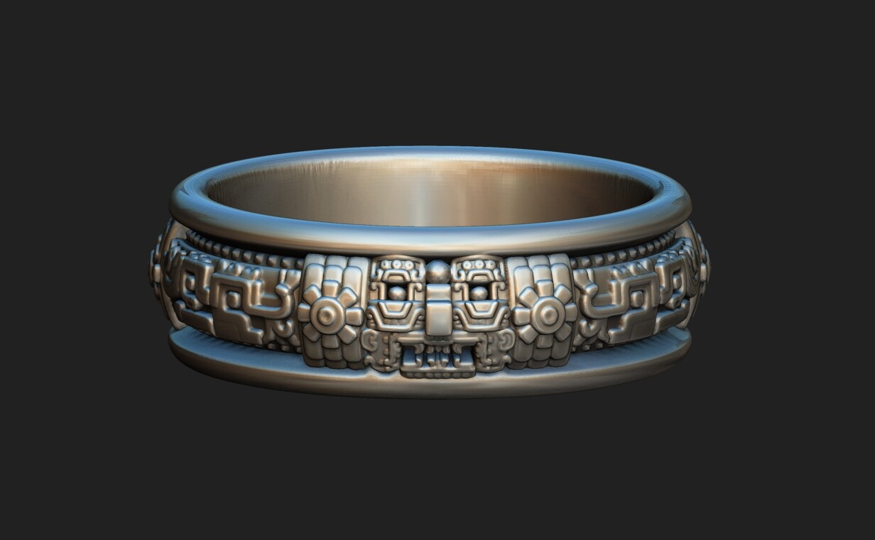 ArtStation - Mazan Inca Aztec Ring 220911 3D print model | Resources