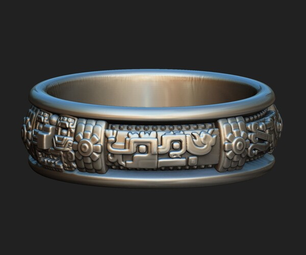 ArtStation - Mazan Inca Aztec Ring 220911 3D print model | Resources