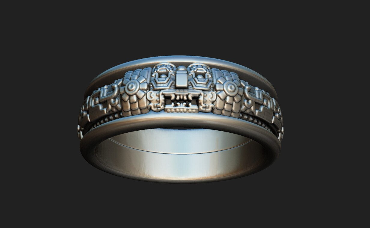 ArtStation - Mazan Inca Aztec Ring 220911 3D print model | Resources