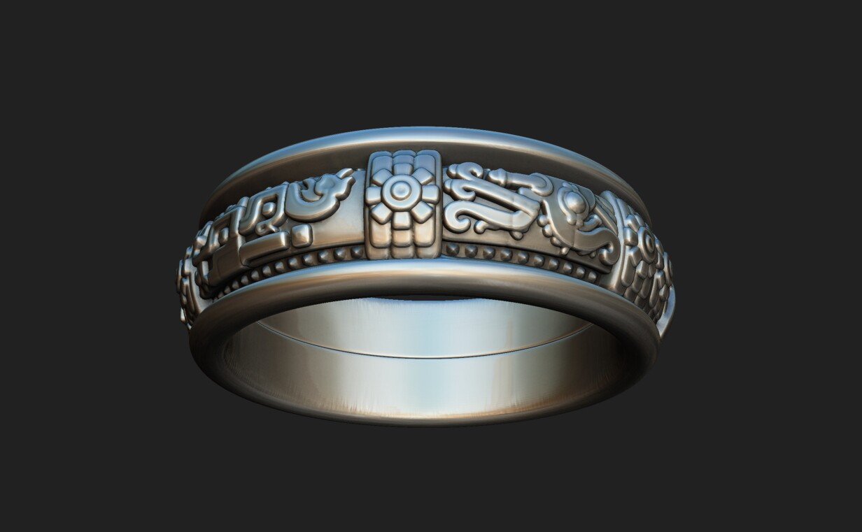 ArtStation - Mazan Inca Aztec Ring 220911 3D print model | Resources