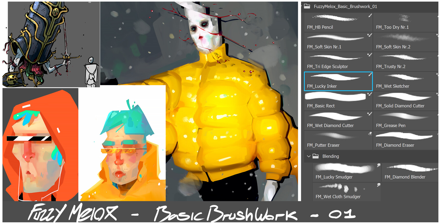 ArtStation - Fuzzy Melox - Basic Brushwork 1 | Brushes