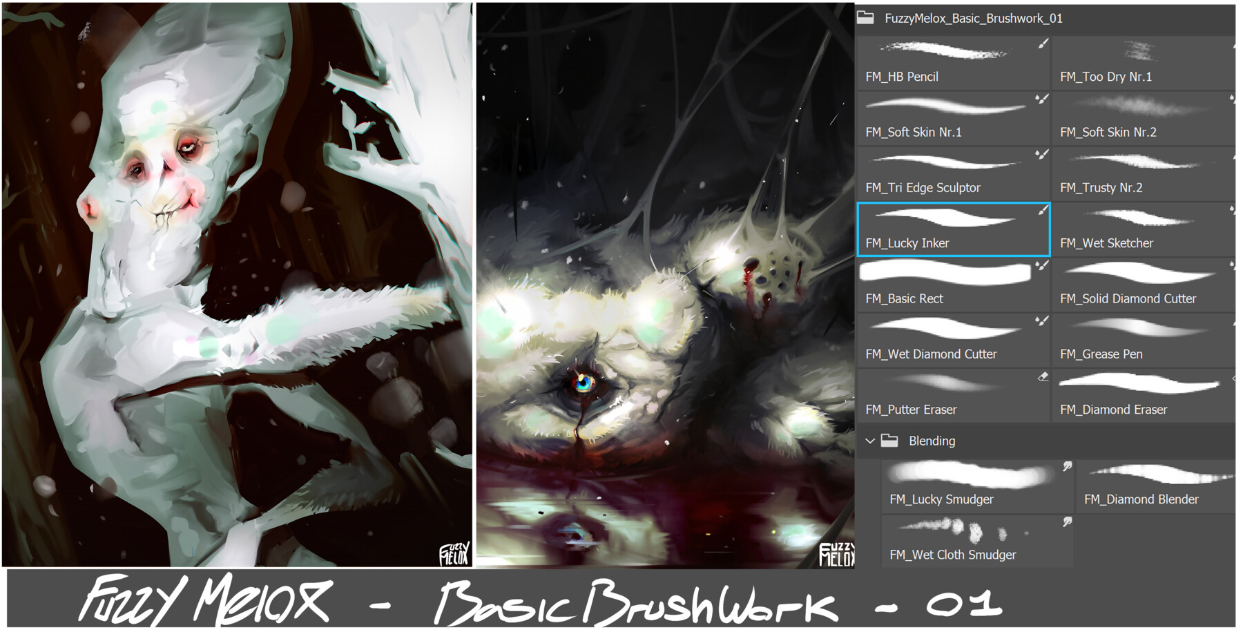 ArtStation - Fuzzy Melox - Basic Brushwork 1 | Brushes