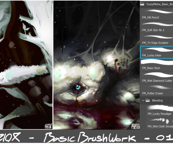 ArtStation - Fuzzy Melox - Basic Brushwork 1 | Brushes