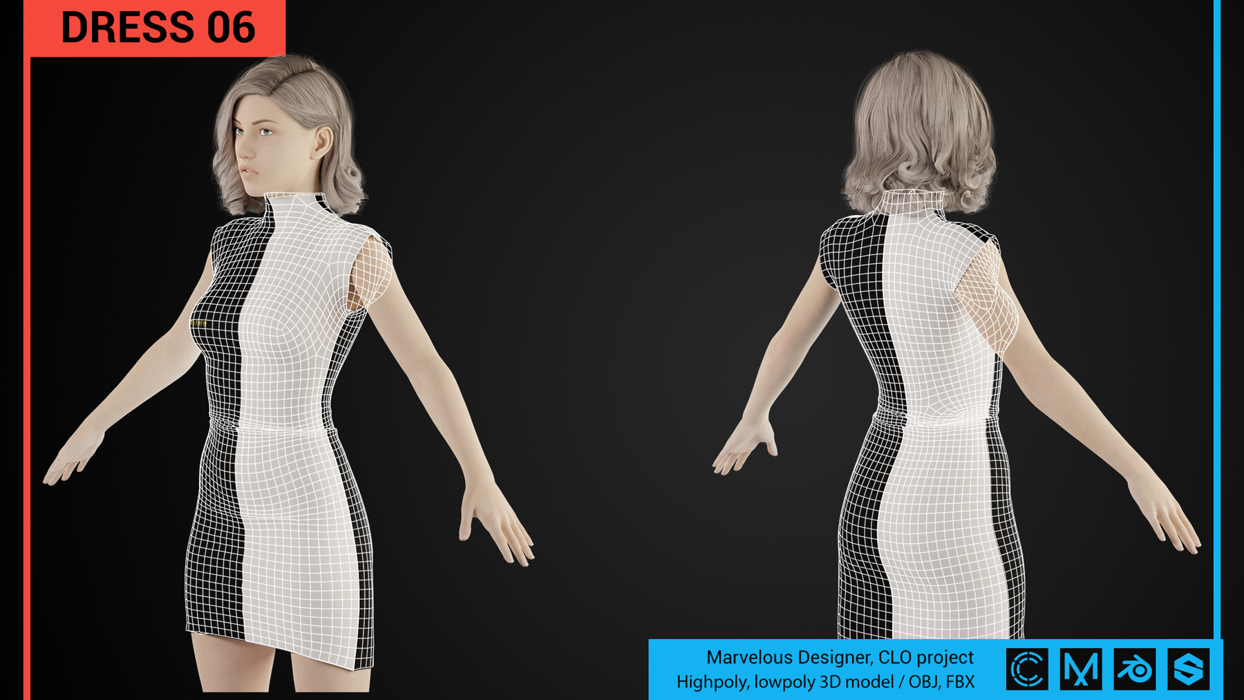 ArtStation - Dress 06 - Marvelous Designer, CLO, Blend, Substance ...