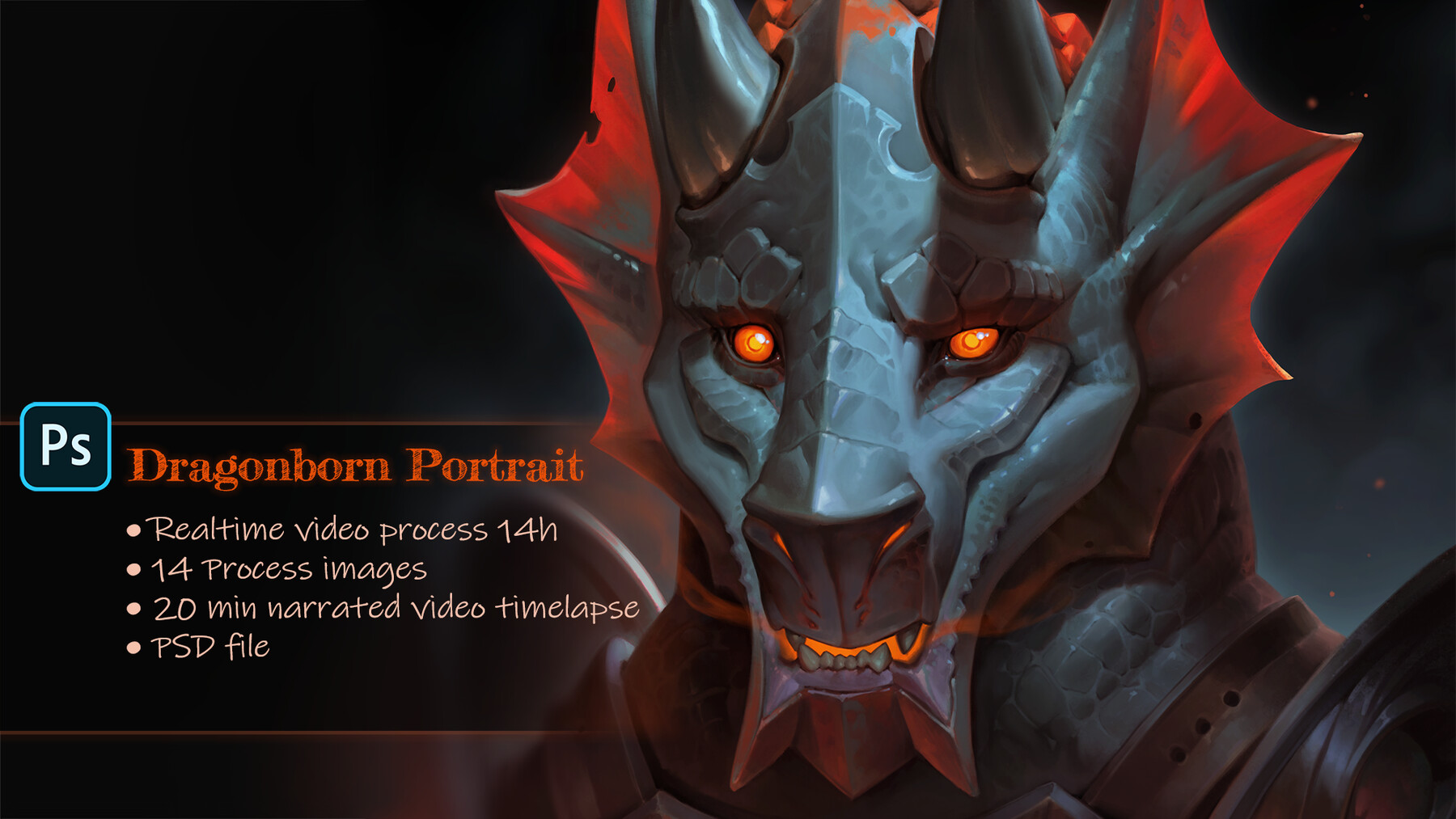 ArtStation - Dragonborn Portrait - Painting process | Tutorials