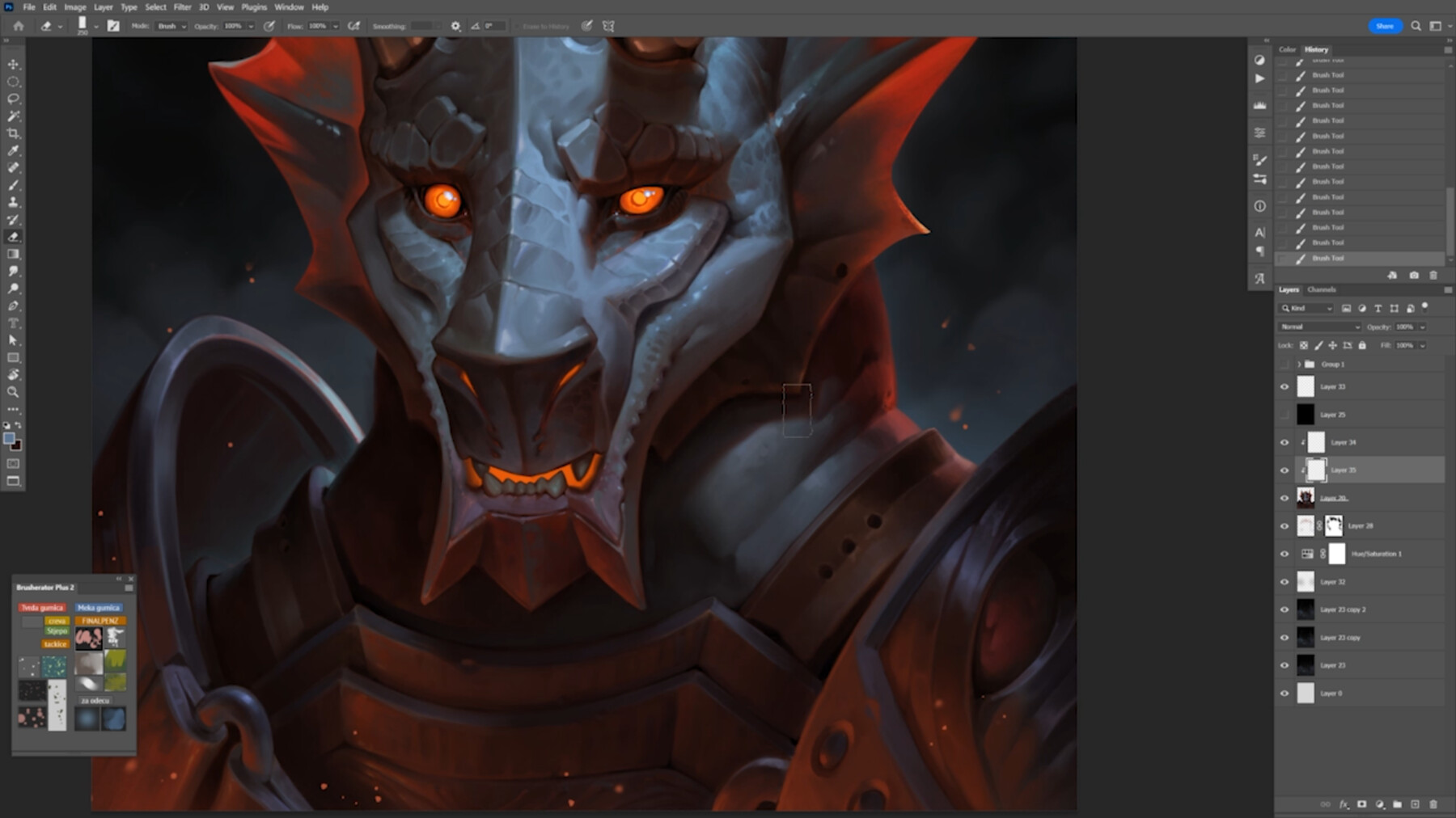 ArtStation - Dragonborn Portrait - Painting process | Tutorials