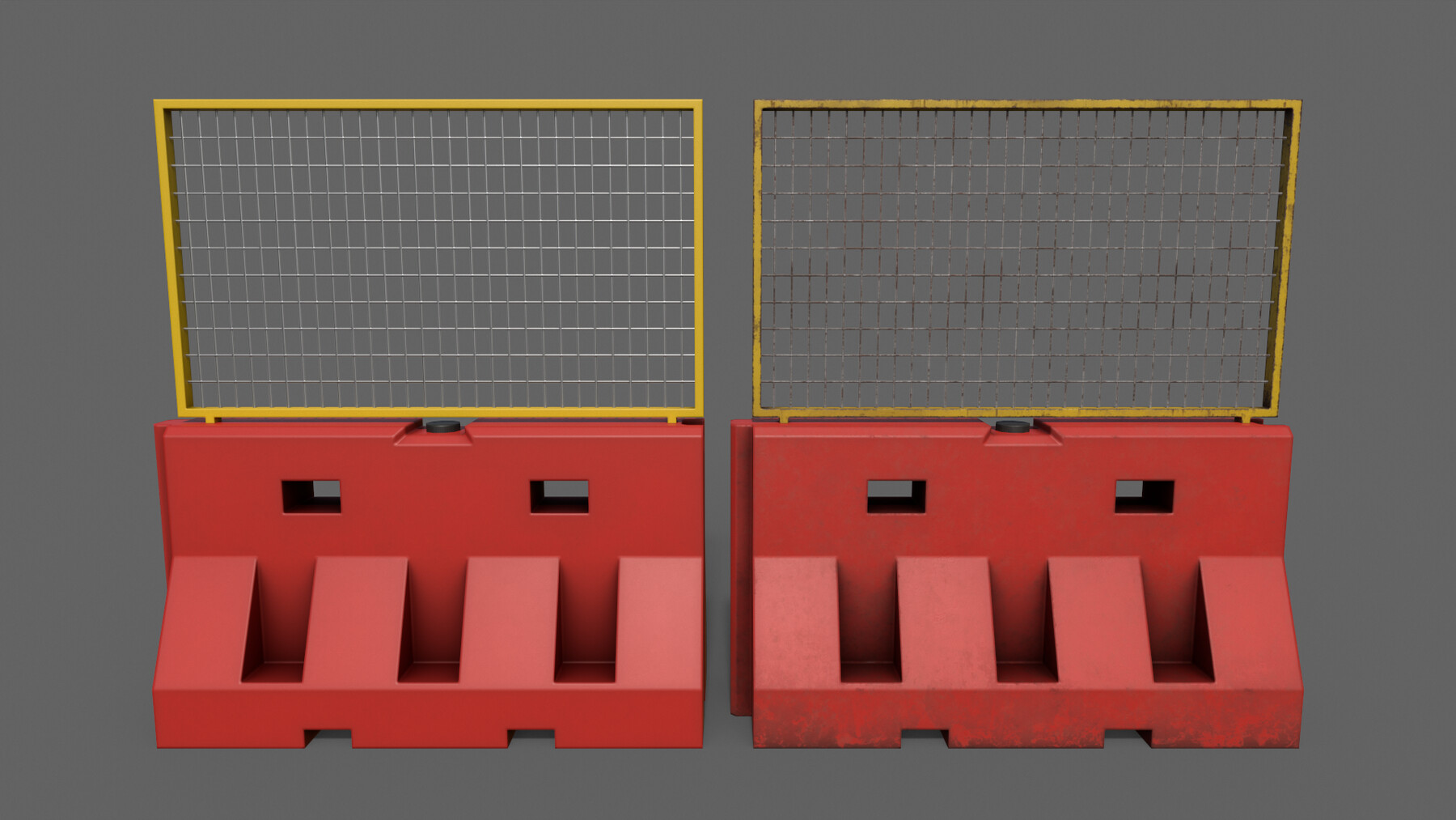 ArtStation - PBR Traffic Barrier Red | Game Assets