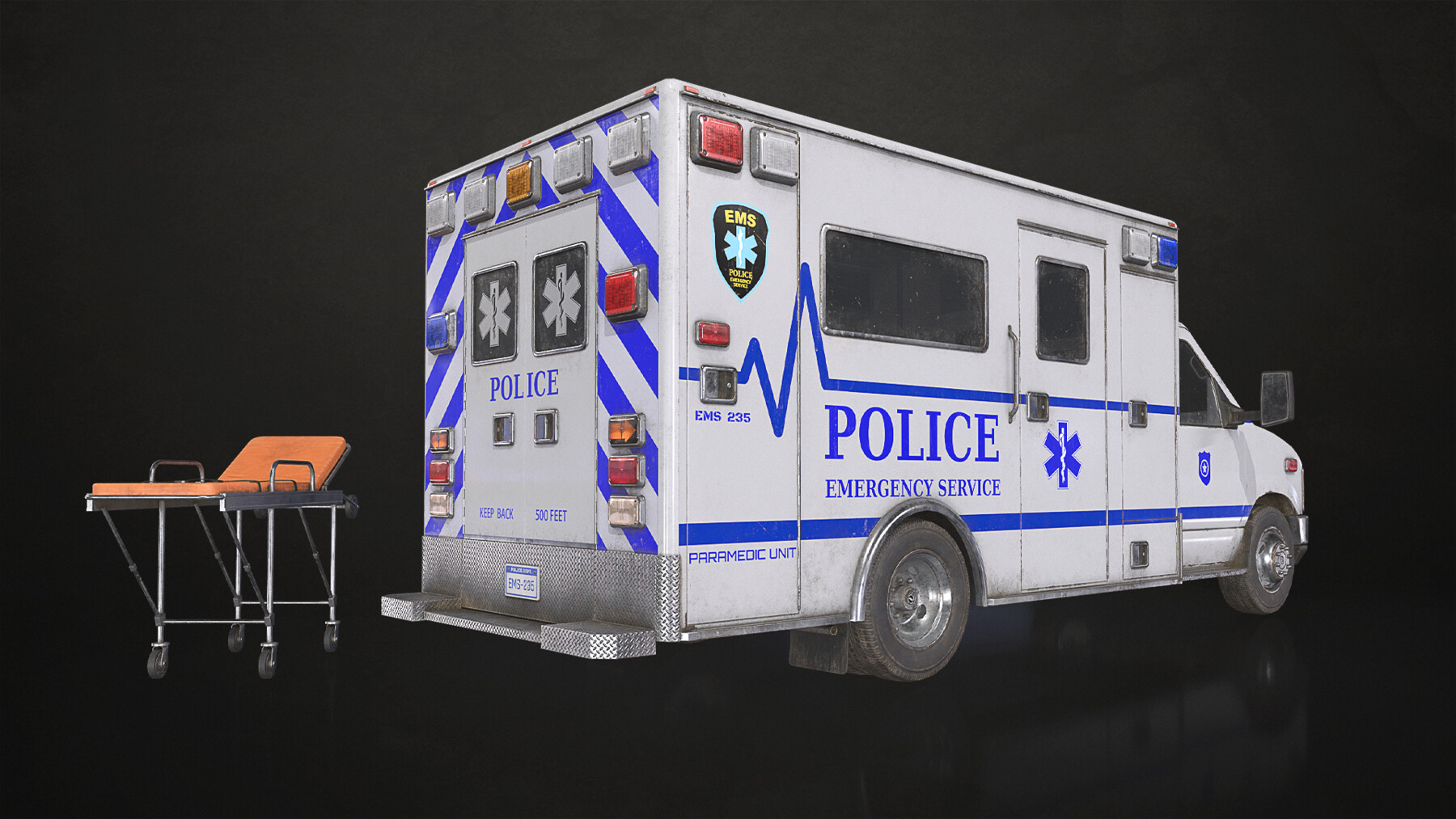 ArtStation - Ambulance Type 4 - Low Poly | Game Assets
