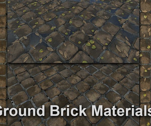 ArtStation - Ground Brick Material 4 | Game Assets