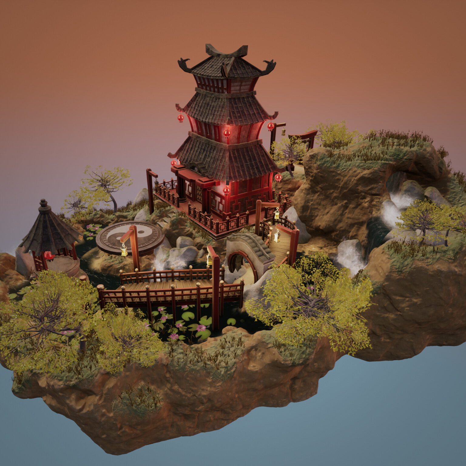 ArtStation - Blender 3 | Unreal Engine 5 | Oriental Imperial 3D Environment | Game Design ...