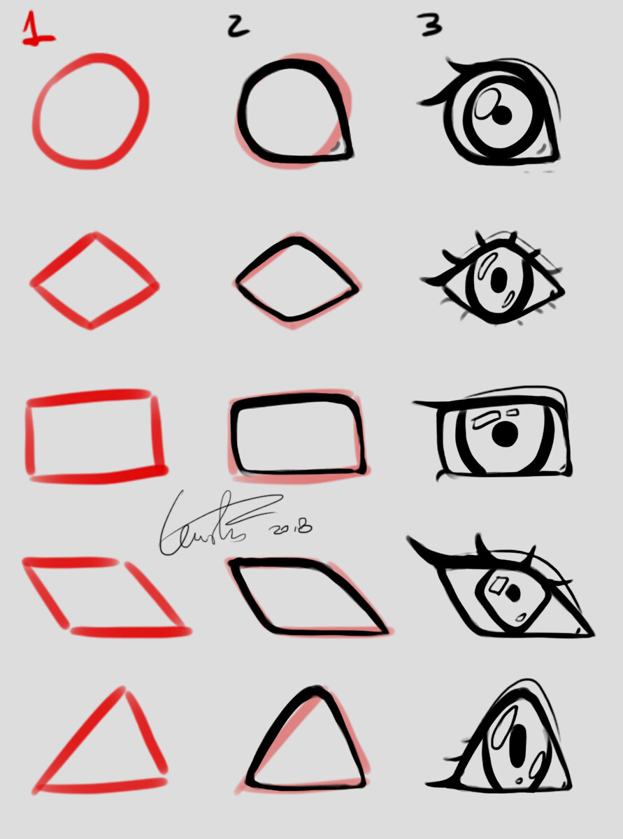 ArtStation - How to draw eyes using geometrical shapes | Tutorials