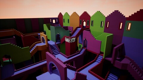 ArtStation - Virtual Set. Unreal Engine - Aximmetry. Stairs. | Game Assets