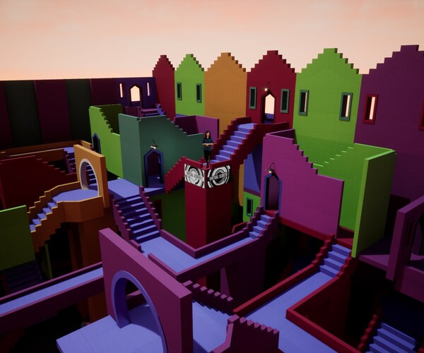 Artstation Virtual Set Unreal Engine Aximmetry Escher Squid