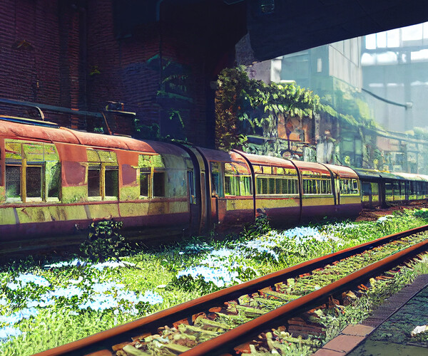 ArtStation - Abandoned places, trains | Artworks