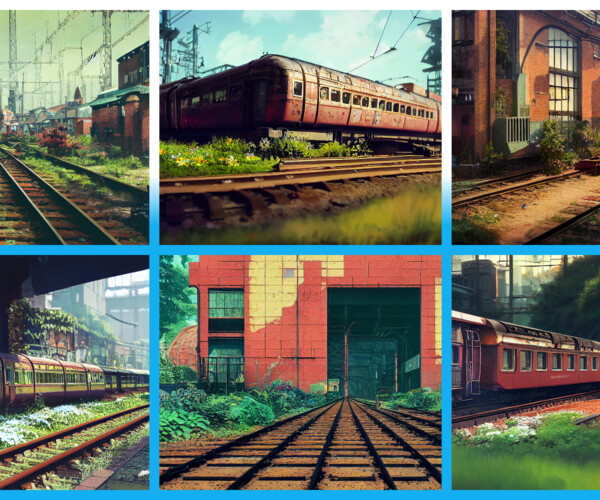 ArtStation - Abandoned places, trains. Pack | Artworks