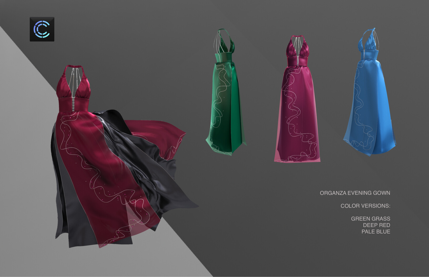 ArtStation - Organza evening dress CLO3D design | Resources