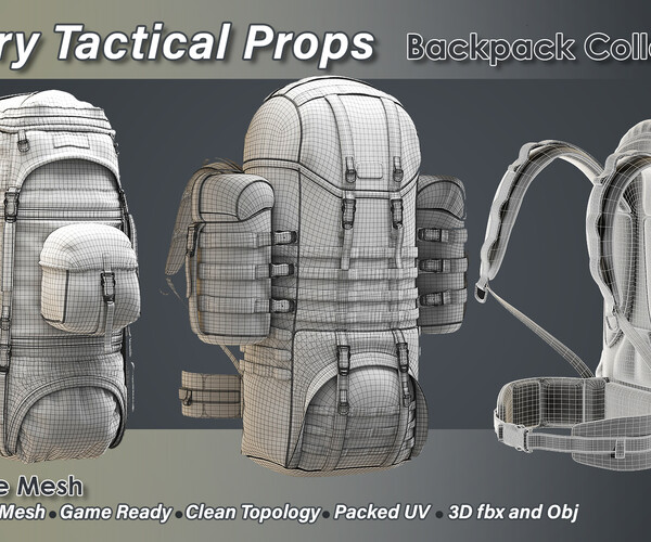 ArtStation - Military Props Vol.02 / Backpack Collection | Game Assets