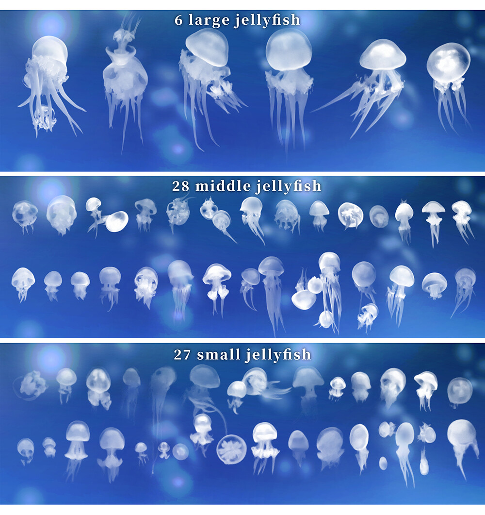 ArtStation - 3 Jellyfish Brushes for ClipStudioPaint/61 PNG images ...