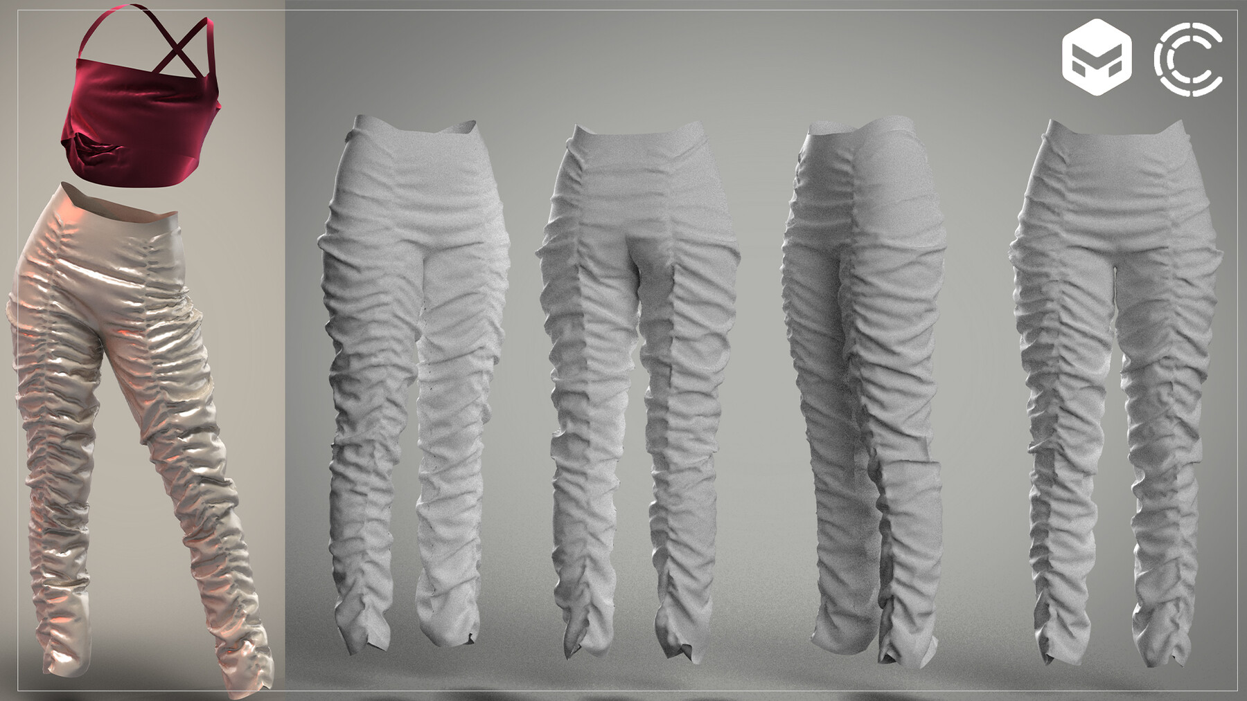 ArtStation - 5 fantasy PANTS -marvelous designer/clo3d project file+FBX ...