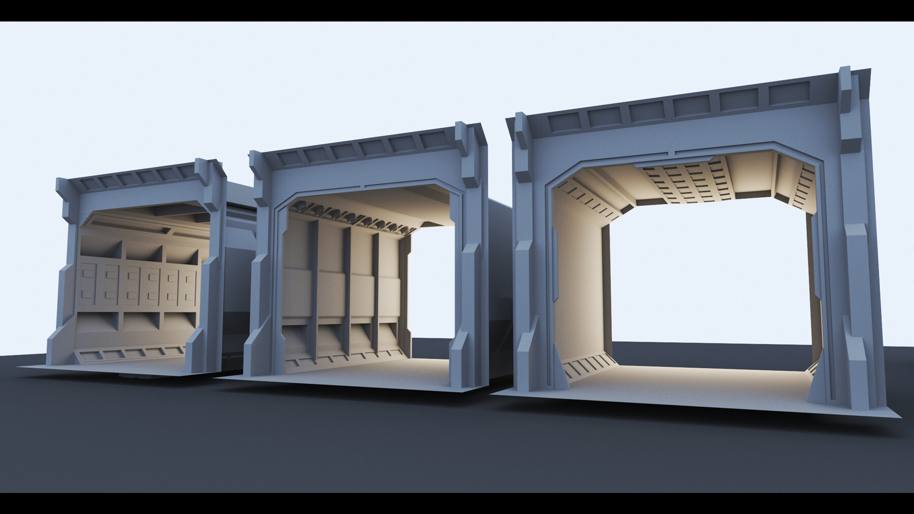 ArtStation - 3 Sci-Fi Cabins & A Corridor- High detail 3d models | Resources