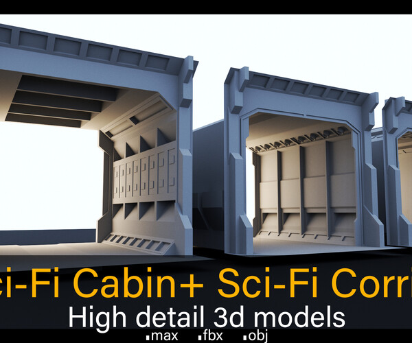 ArtStation - 3 Sci-Fi Cabins & A Corridor- High detail 3d models | Resources