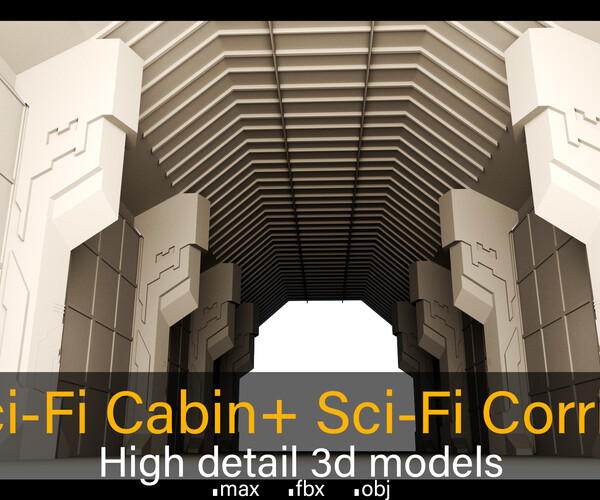ArtStation - 3 Sci-Fi Cabins & A Corridor- High detail 3d models | Resources