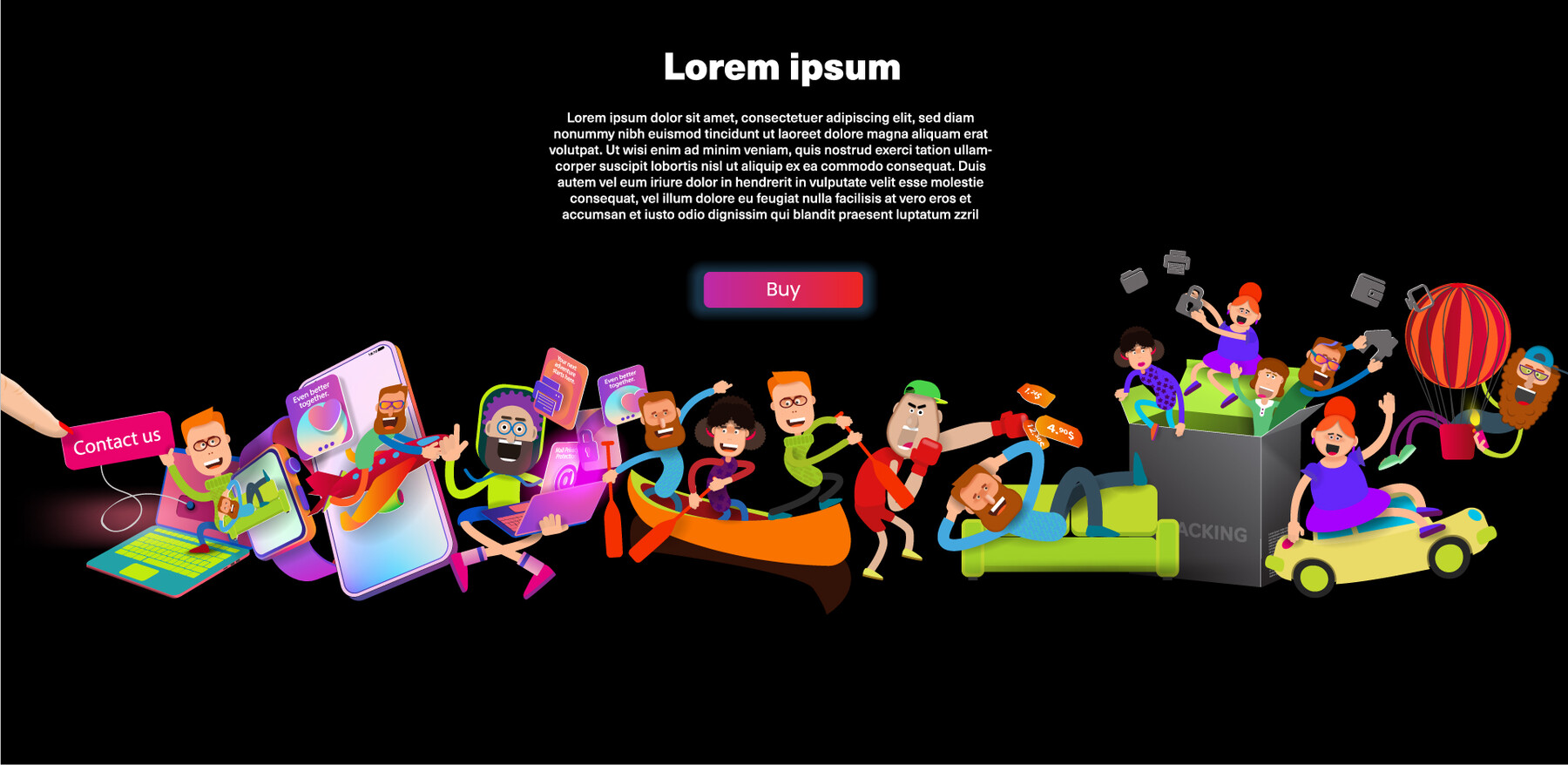 ArtStation - colorful banner poster with cartoon characters | Artworks